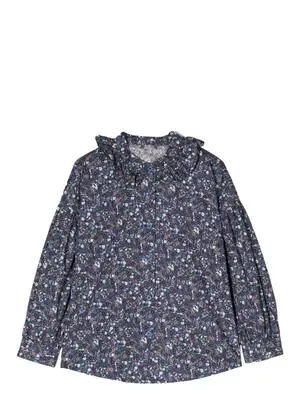 IL GUFO Mini Floral Ruffle Collar Shirt - Multicolour