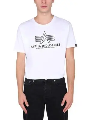 Alpha Industries Crew Neck T-shirt With Embroidered Logo - White