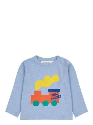 BOBO CHOSES Choo Choo Long Sleeve T-shirt - Blue