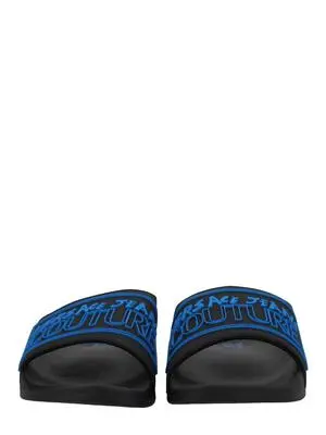 Versace Embossed Logo Slides - Black