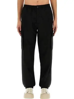 Marni Decorative-stitching Virgin Wool Cargo Trousers - Blue
