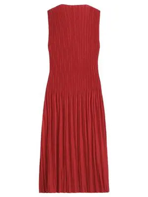 Cos Pleated Jacquard Sleeveless Maxi Dress - Red