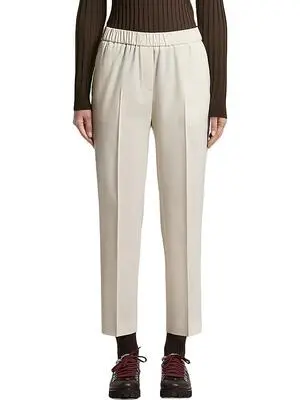 Peserico Wool Stretch Gabardine Ankle Pants - Ethereal Beige