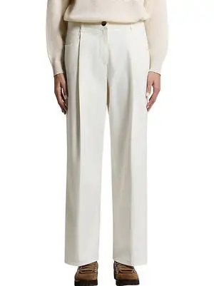 Peserico Cotton Stretch Gabardine Palazzo Pants - Comet White