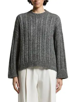 Peserico Rib Knit Crewneck Sweater - Mercury Grey