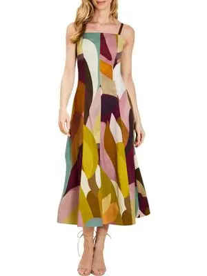 MESTIZA NEW YORK Mestiza Leo Reversible Poplin A-Line Midi Dress