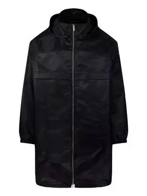 SAINT LAURENT Saint Laurent Black Logo-Print Hooded Jacket