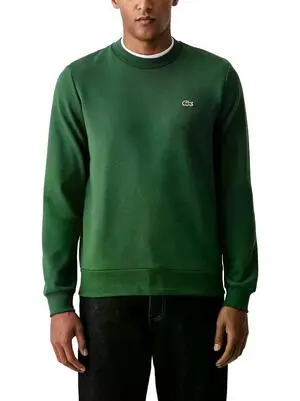 Lacoste Crew Neck Sweater With Logo Patch - Green