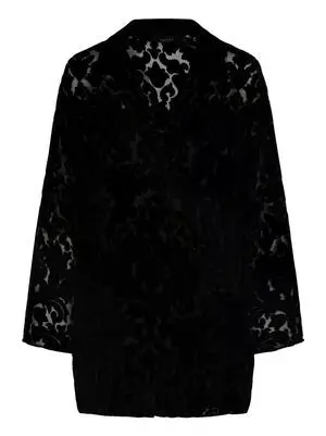 Gucci Floral Devoré Velour Shirt With Detachable Camisole - Black