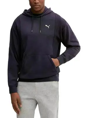 PUMA Logo Embroidered Panelled Hoodie - Blue