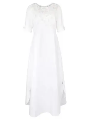 LOODYANA Embellished Embroidered Maxi Dress - White