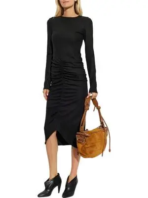 MARANT ETOILE Dylin Ruched Midi Dress - Black