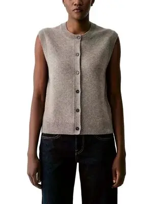 Marc O'polo Ribbed Knit Sleeveless Vest - Grey