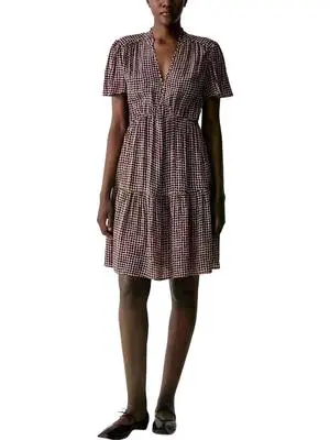 Marc O'polo Geometric Print Tie Mini Dress - Red