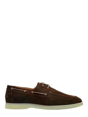 POSA Nautica Suede Lace-up Boat Shoes - Brown