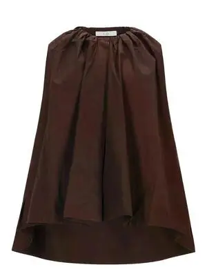 Co Gathered Sleeveless Top - Brown