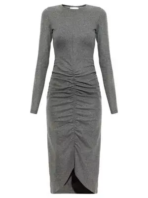 MARANT ETOILE Dylin Ruched Midi Dress - Grey
