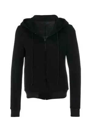 JUUN.J Logo Embroidered Zip-up Hoodie - Black