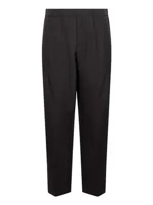 COSTUMEIN Elasticated Waistband Pressed-crease Trousers - Brown
