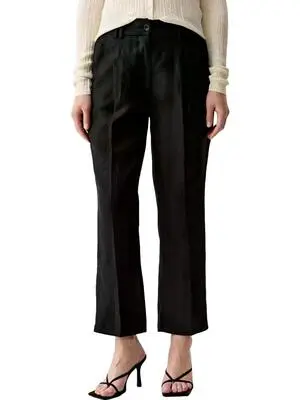 Sisley Pressed Crease Straight Leg Trousers - Black