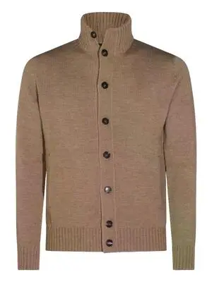 ZANONE Button-up Ribbed-trim Virgin Wool Sweater - Neutrals