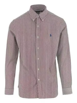 Polo Ralph Lauren Custom Fit Striped Stretch Poplin Shirt - Red