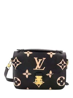 LOUIS VUITTON Pochette Metis Monogram Empreinte Giant Crossbody Bag - Black