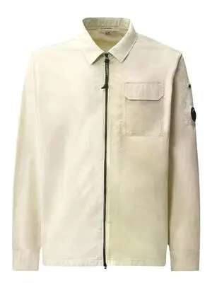 C.P. COMPANY Organic Gabardine Lens Zipped Overshirt - Neutrals