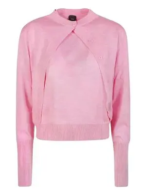 Pinko Crew Neck Wool Sweater - Pink