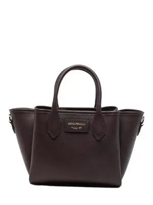 Emporio Armani Emporio Armani Grained Leather Tote Bag Red