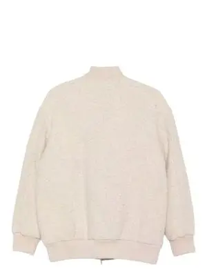 Eleventy Herringbone Pattern Bomber Jacket With Sequin Embellishment - Neutrals