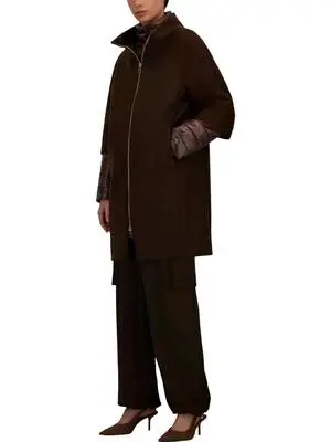 Herno Ultralight Bib Wool Coat - Brown