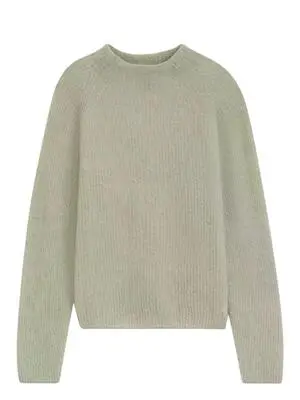 BOSS Alpaca-blend Mock Neck Sweater With Raglan Sleeves - Green