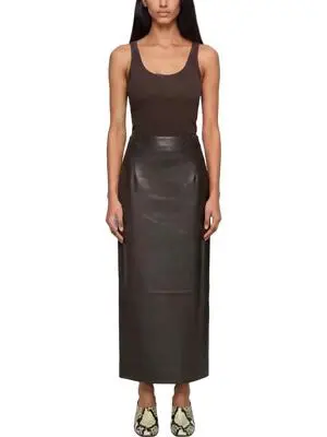 Loulou De Saison LouLou De Saison Leather Maxi Skirt Brown