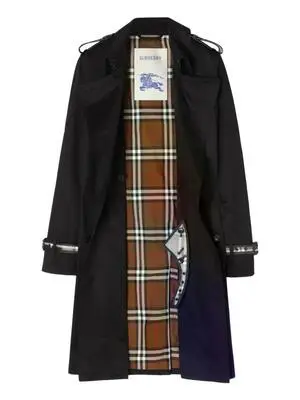 Burberry Mid-length Gabardine Kensington Trench Coat - Black