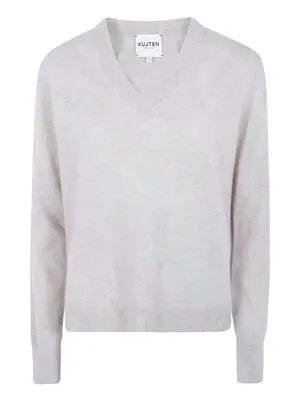 KUJTEN V-neck Cashmere Sweater - Neutrals