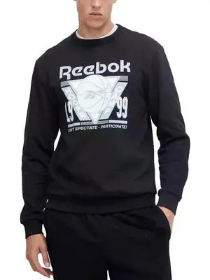 REEBOK Graphic Print Sweatshirt - Black