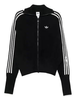 Adidas Firebirdside-stripe Trefoil-logo Cardigan - Black