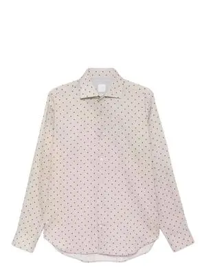Eleventy Polka-dot Cotton Shirt - Neutrals