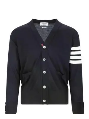 Thom Browne 4-bar V-neck Cardigan - Blue