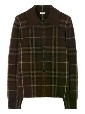 Burberry Check Cashmere Cardigan - Brown