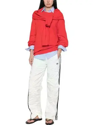 Adidas Adidas Ruched Side Stripe Track Pants Neutrals