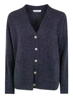 JCSOPHIE V-neck Patch-pocket Cardigan - Grey