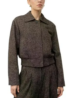 BOSS BOSS Bomber-Style Jacket In Herringbone Fabric