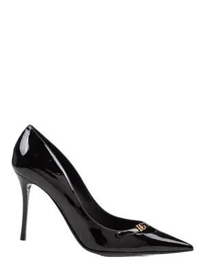 DOLCE & GABBANA Dolce & Gabbana DG Logo Leather Heeled Pumps