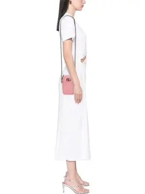 Gucci Mini Gg Marmont Matelassé Crossbody Bag - Pink