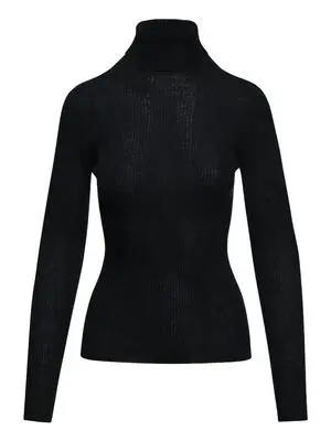 Essentiel Antwerp Ribbed Knit Turtleneck Sweater - Black