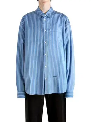 Marni Vertical-stripe Long-sleeve Shirt - Blue