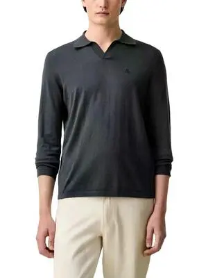 Marc O'polo Logo-embroidered Polo Collar Sweater - Grey