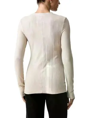 Marc O'polo Ribbed Knit Long Sleeve T-shirt - Neutrals